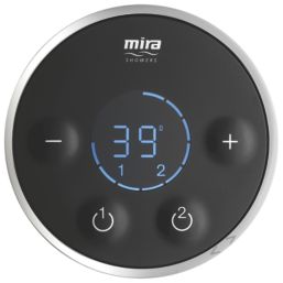 Mira Platinum Dual Gravity-Pumped Rear-Fed Dual Outlet Black / Chrome ...