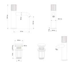 Swirl Gallen Chrome 192.6mm Standard Round Head Mono Basin Mixer Tap ...