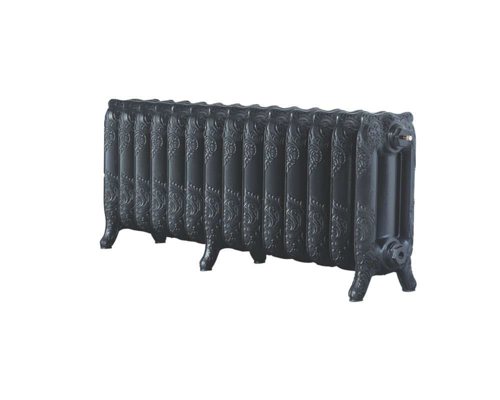 Arroll 470mm x 1154mm 4299BTU Pewter Cast Iron 3 Column Radiator - Screwfix