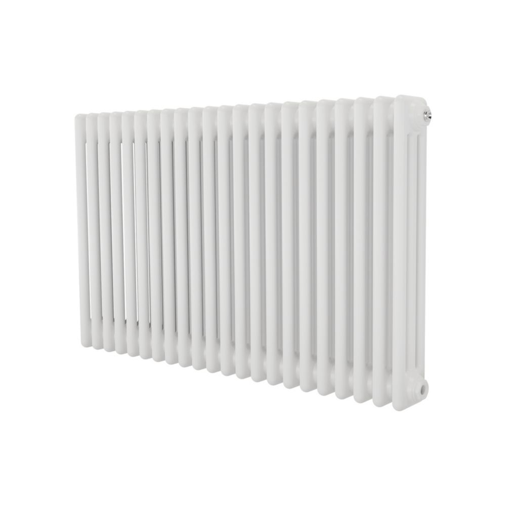 Azur 600mm x 1010mm 4295BTU White Horizontal 3 Column Radiator - Screwfix