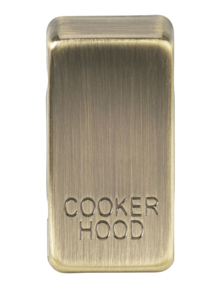 Knightsbridge 'COOKER HOOD' Switch Cover Antique Brass - Screwfix