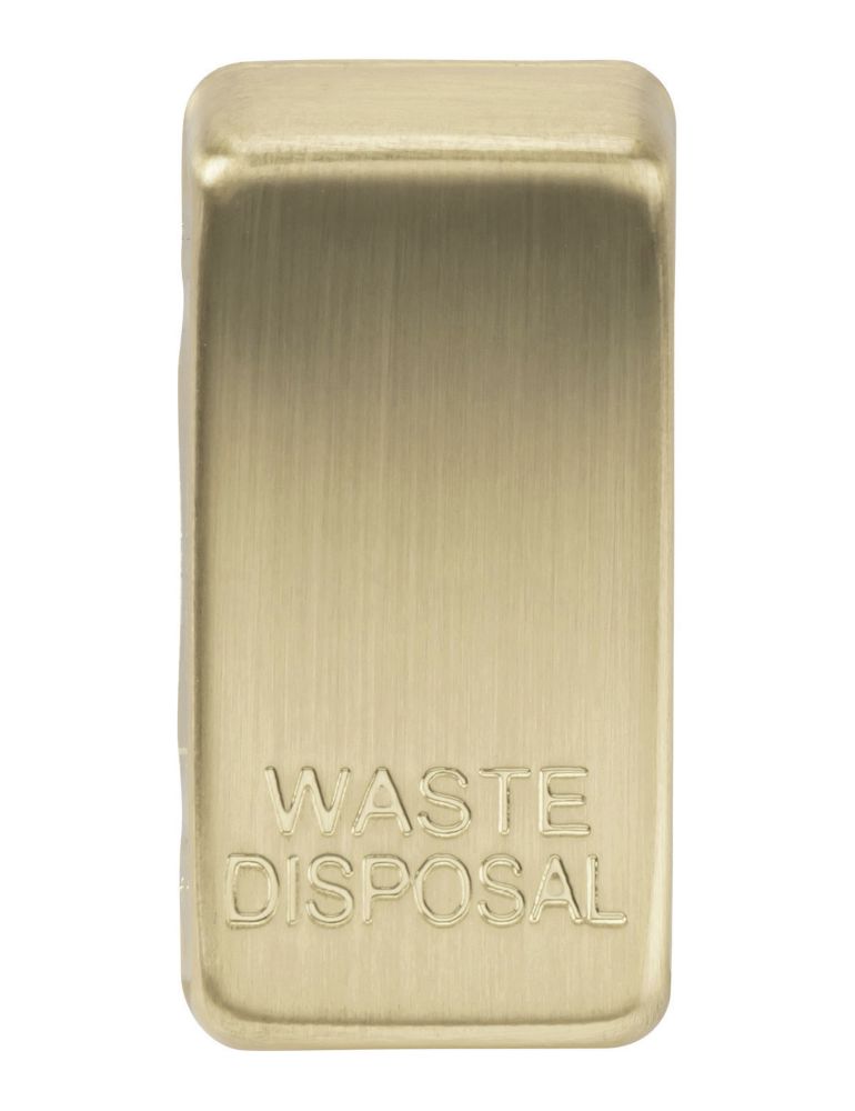 Knightsbridge 'WASTE DISPOSAL' Switch Cover Brushed Brass - Screwfix
