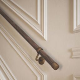 Rothley Hardwood Handrail Kit Ebony 3600mm - Screwfix