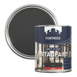 Fortress 750ml Black Gloss Metal Paint - Screwfix