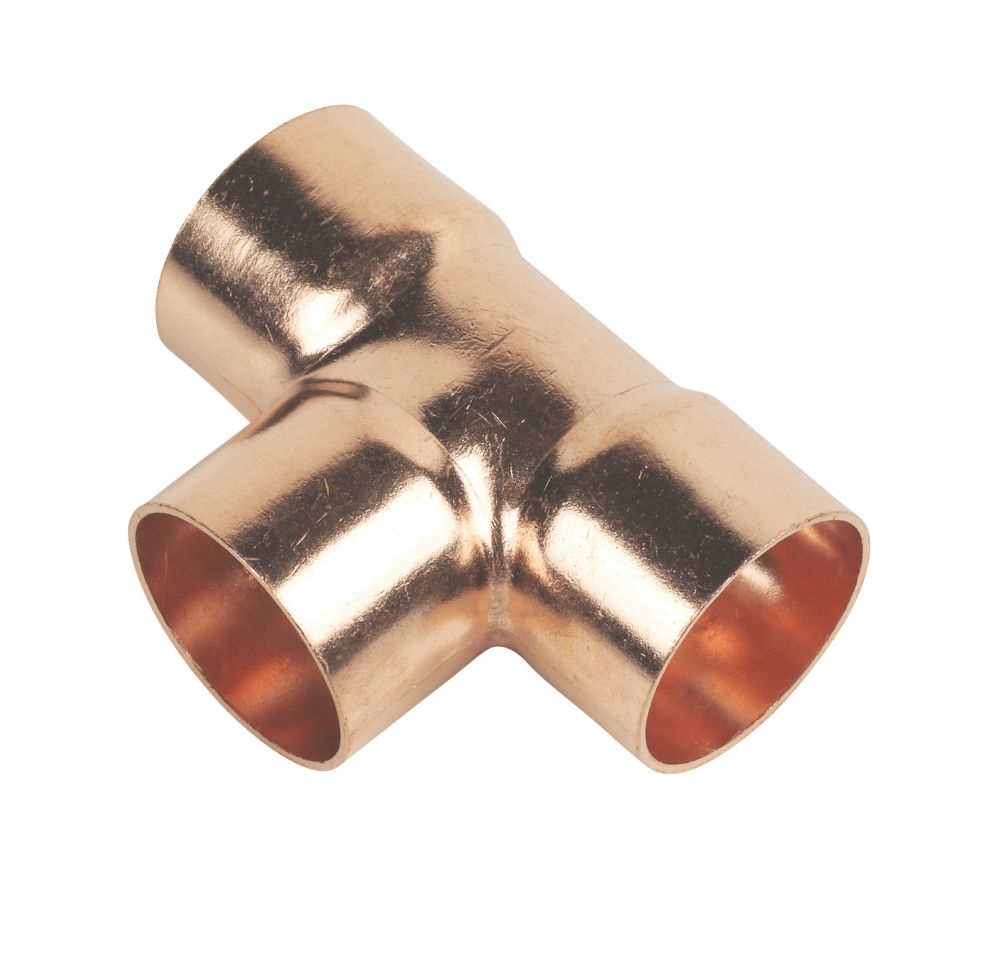 Flomasta Copper End Feed Equal Tee 28mm - Screwfix