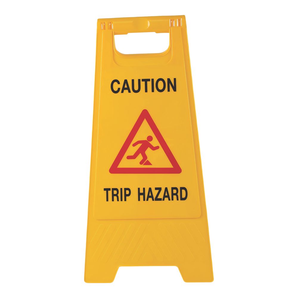 Essentials Caution Trip Hazard A-Frame Safety Sign 600mm x 290mm - Screwfix