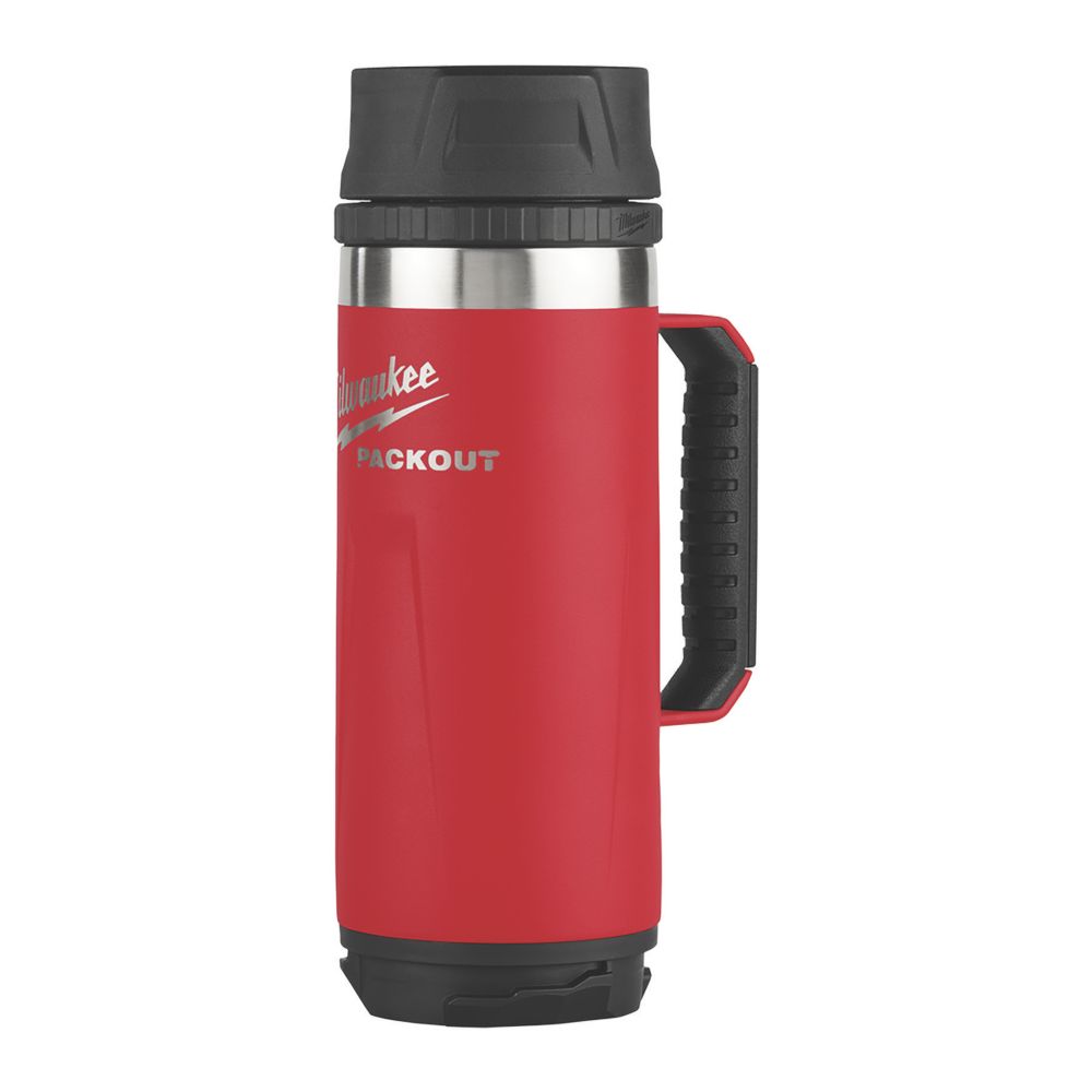 Milwaukee Packout Mug with Sip Lid 532ml Red - Screwfix