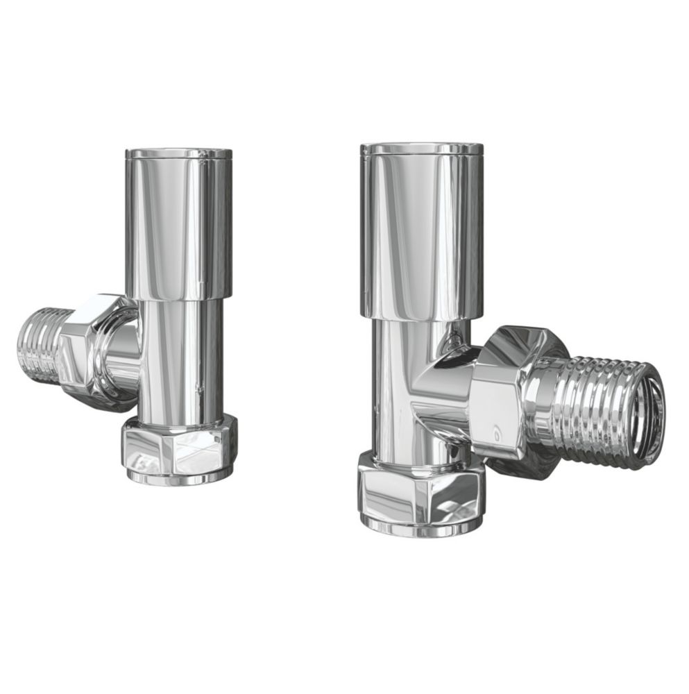 ETAL Rise 15mm x 1/2" Chrome Angled Designer Manual Radiator Valve Head ...