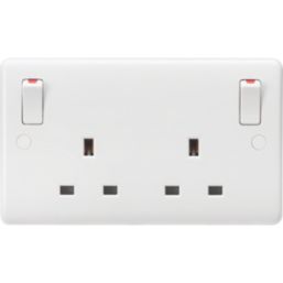 Knightsbridge Curved Edge 13A 2-Gang DP Switched Plug Sockets White ...