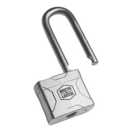 Smith & Locke Steel Water-Resistant Long Shackle Padlock 55mm - Screwfix