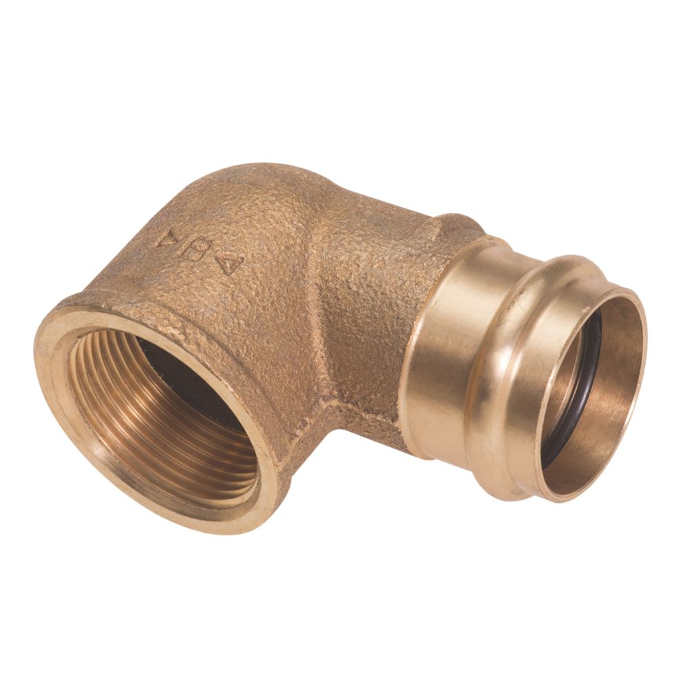 Conex Banninger B Press Copper Press-Fit Adapting 90° Female Elbows 22mm x 3/4" 5 Pack - Screwfix