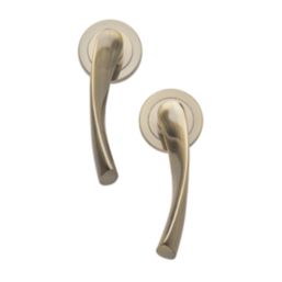 Designer Levers Marvel Lever on Rose Door Handle Pair Antique Brass ...
