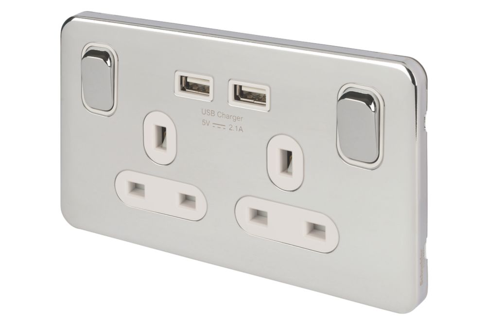 Chrome USB Sockets | Switches & Sockets | Screwfix.com