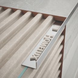 Homelux 9mm Straight Aluminium Tile Trim Gun Metal Grey 2.5m - Screwfix