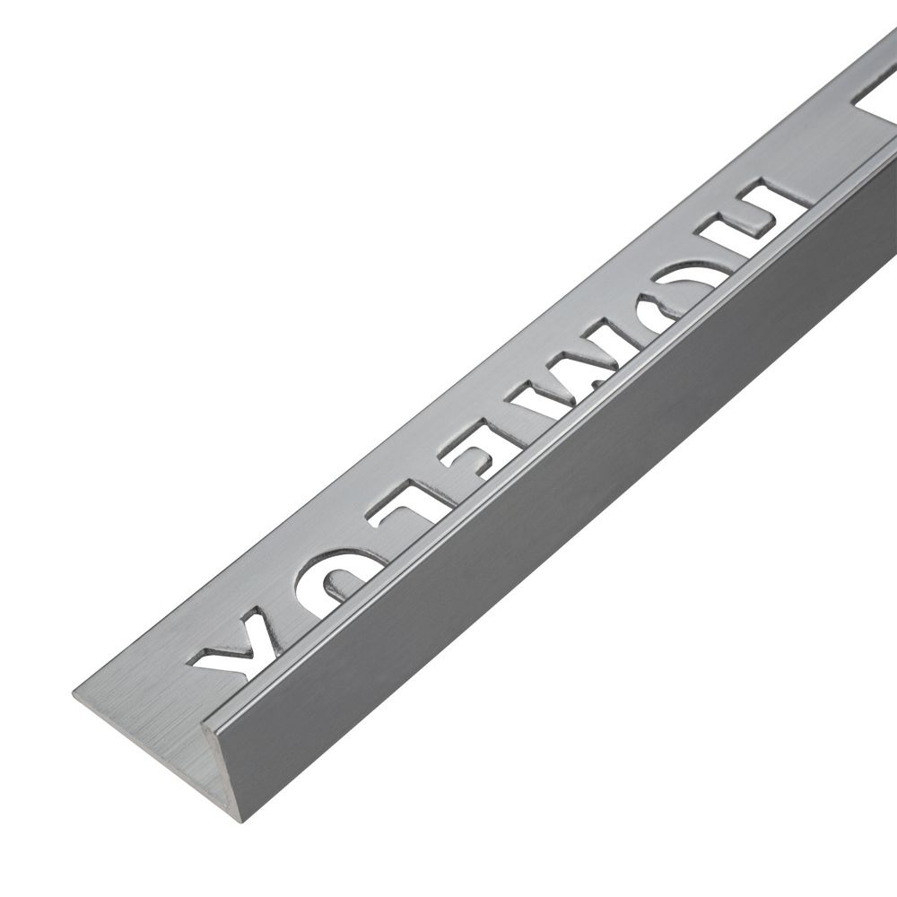 Homelux 9mm Straight Aluminium Tile Trim Gun Metal Grey 2.5m - Screwfix