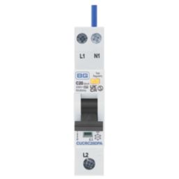 British General 20A 30mA Type A DP C Curve Bidirectional RCBO Double Pole - Screwfix