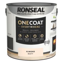 Ronseal 2.5Ltr Almond Matt Emulsion Multi Surface Paint - Screwfix