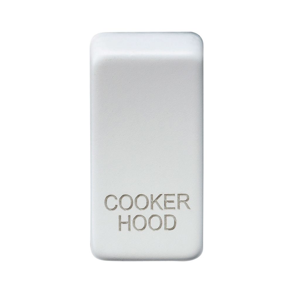 Knightsbridge 'COOKER HOOD' Switch Cover Matt White - Screwfix