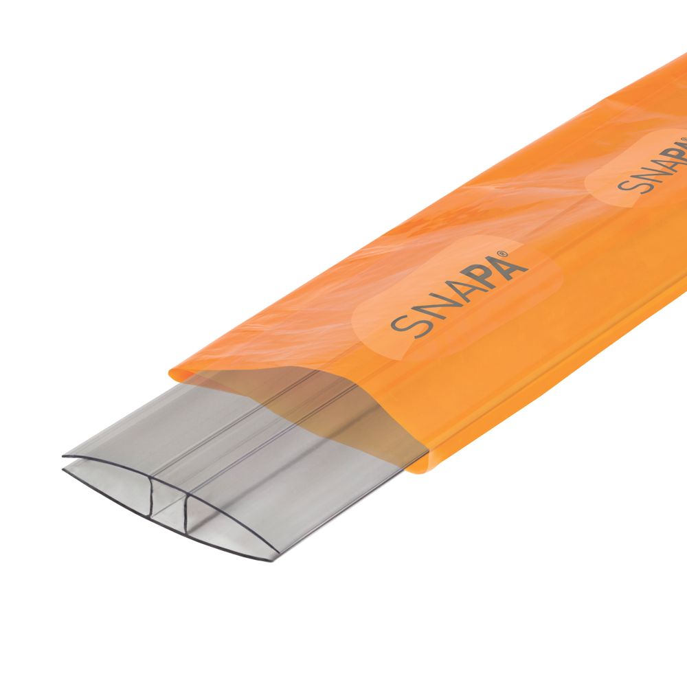 SNAPA Clear 16mm H-Section Glazing Bar 3000mm x 60mm - Screwfix