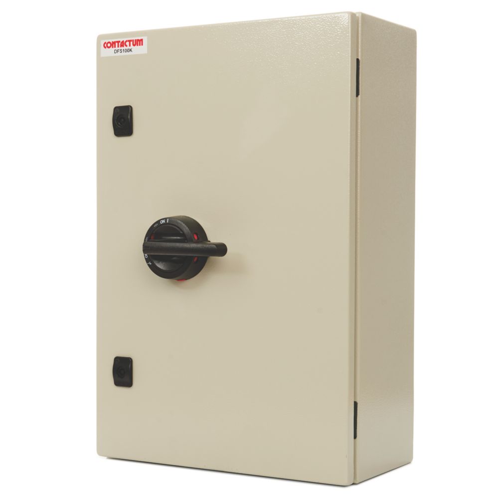 Contactum DFS100K 100A 3P+N+E Fused 3-Phase Enclosed Switch Fuse - Screwfix