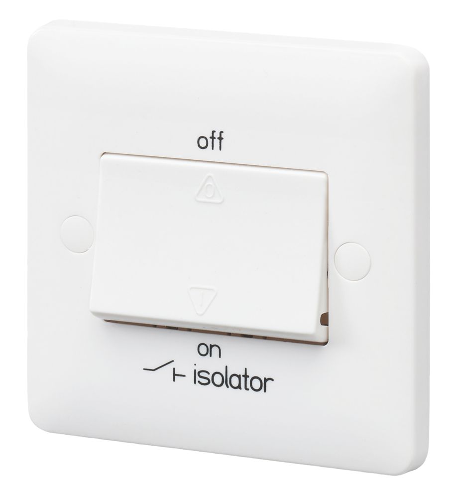 MK Base 10A 1-Gang 3-Pole Fan Isolator Switch White with White Inserts ...