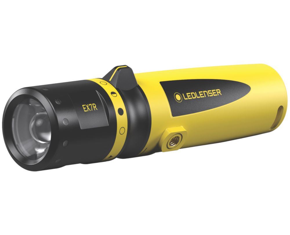 LEDlenser EX7R Rechargeable LED ATEX Hand Torch Yellow 220lm - Screwfix