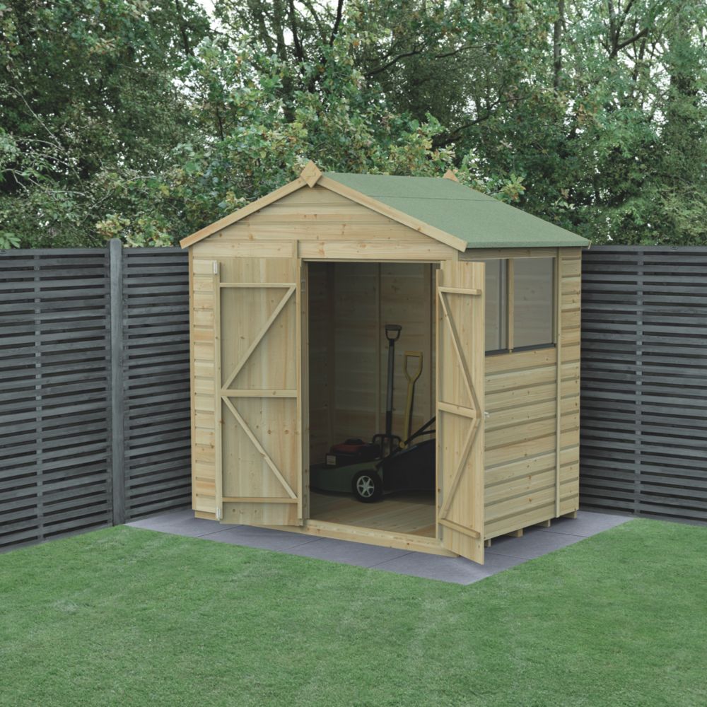Forest Beckwood 7' x 5' (Nominal) Apex Shiplap Timber Shed - Screwfix