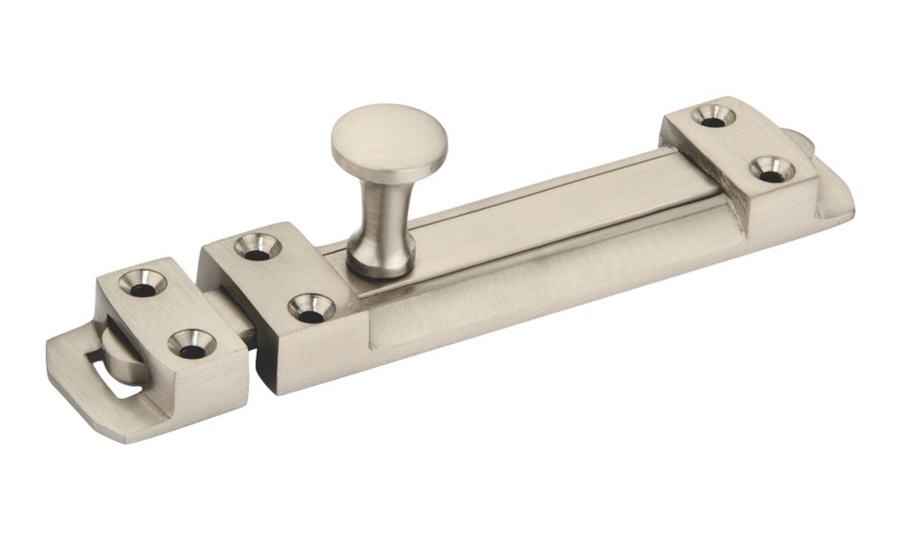 Smith & Locke Straight Door Bolt Satin Nickel 100mm - Screwfix