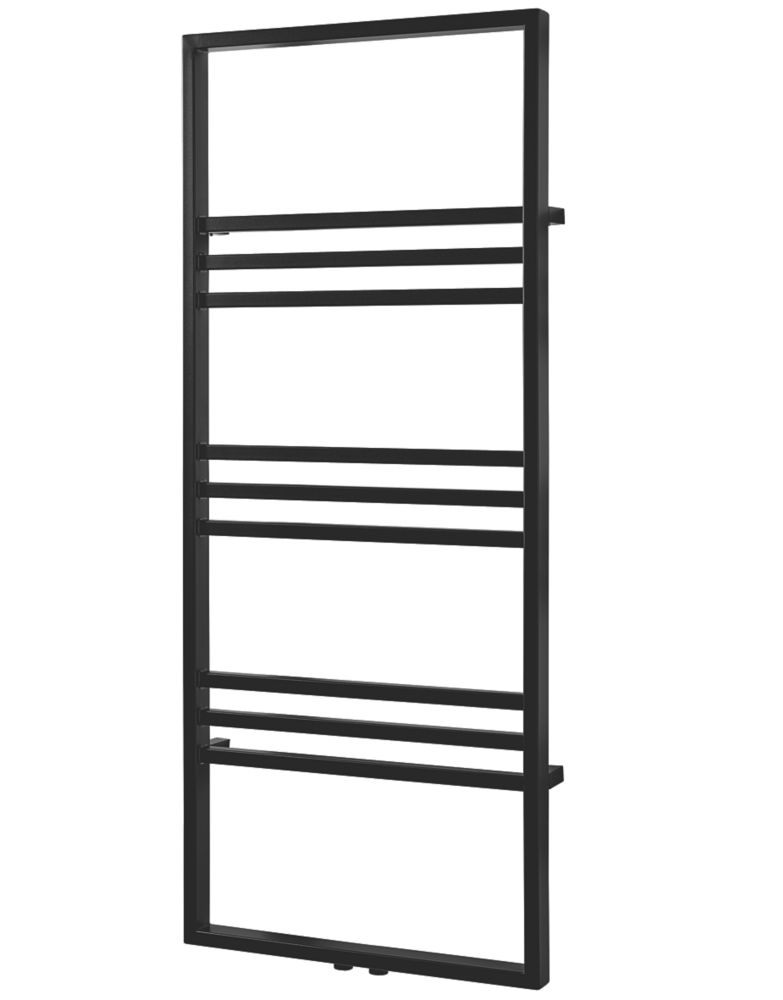 Towelrads 1200mm x 500mm 1871BTU Black Flat Designer Towel Radiator ...