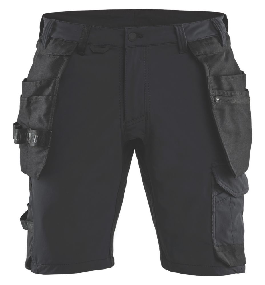 Blaklader Detachable Holster Pocket Stretch Shorts Black 36" W - Screwfix
