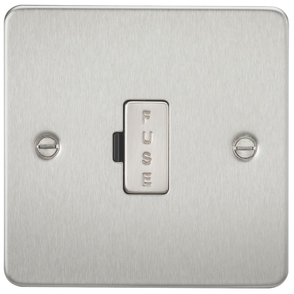 Knightsbridge 13A Unswitched Fused Spur Brushed Chrome - Screwfix