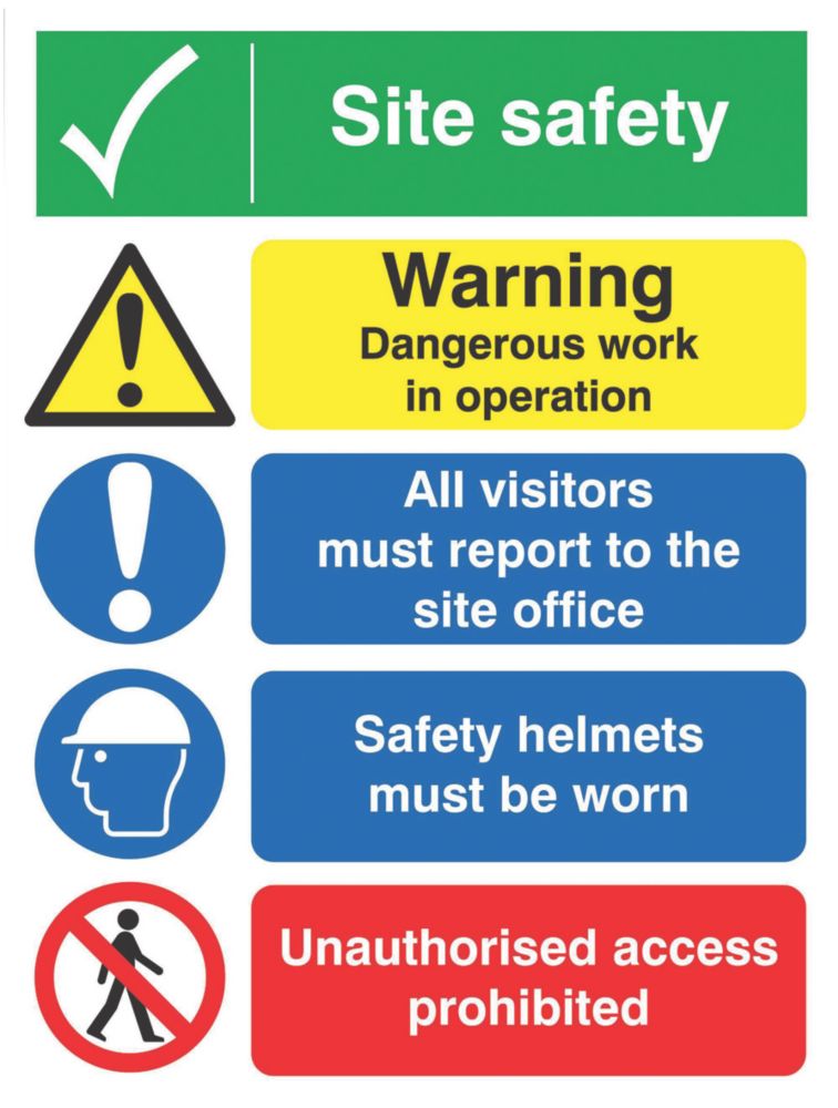 "Site Safety" Board Sign 400 x 300mm | Safety Signs | Screwfix.com