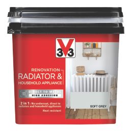 V33 750ml Soft Grey Satin Heat Resistant Radiator & Appliance Paint ...
