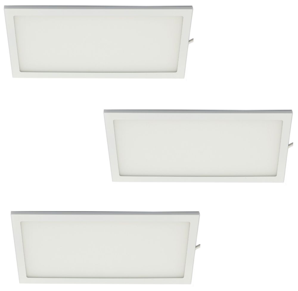 VEW Slim Rectangular LED Cabinet Lights White 6W 280lm 3 Pack - Screwfix