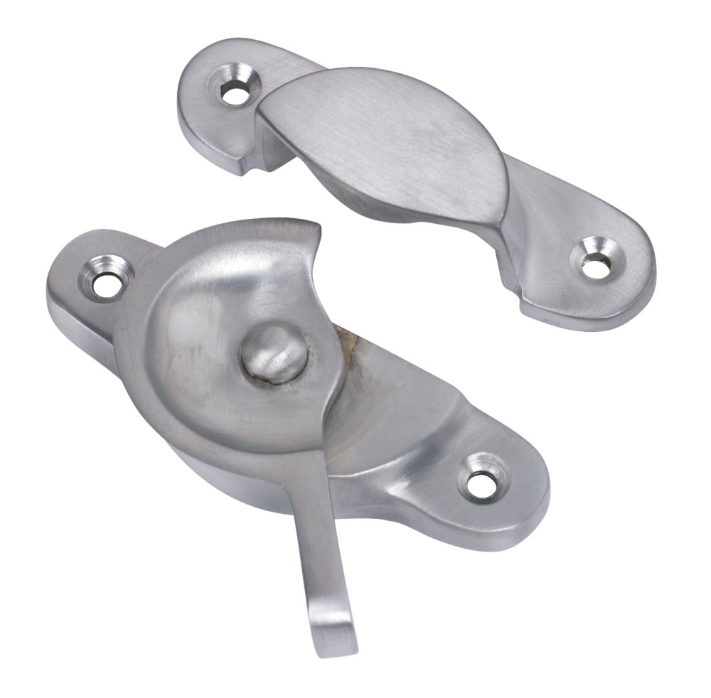 Fitch Fastener Satin Chrome 65mm x 35mm - Screwfix