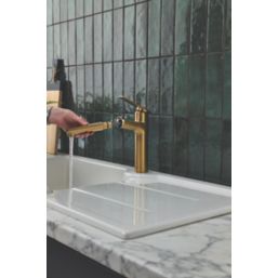 Clearwater Levant LEV20BB Single Lever Tap with Pull-Out Brushed Brass ...