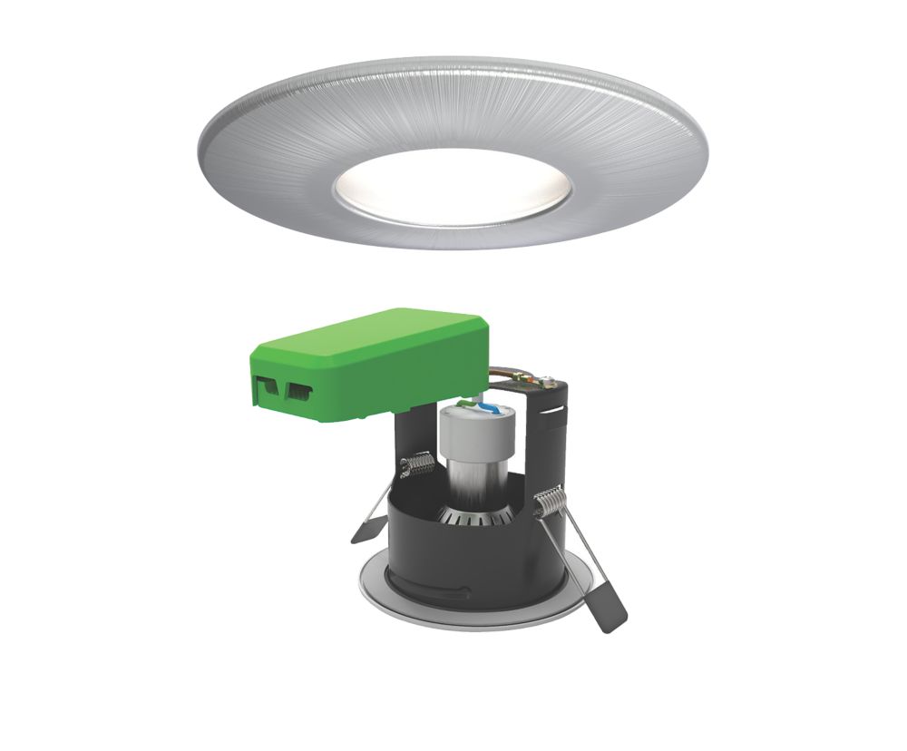 4lite Fixed Fire Rated LED Smart Downlights Brushed Chrome 5W 440lm 6 ...