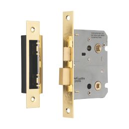 Smith & Locke Fire Rated Polished Brass Bathroom Lock 76mm Case - 57mm ...
