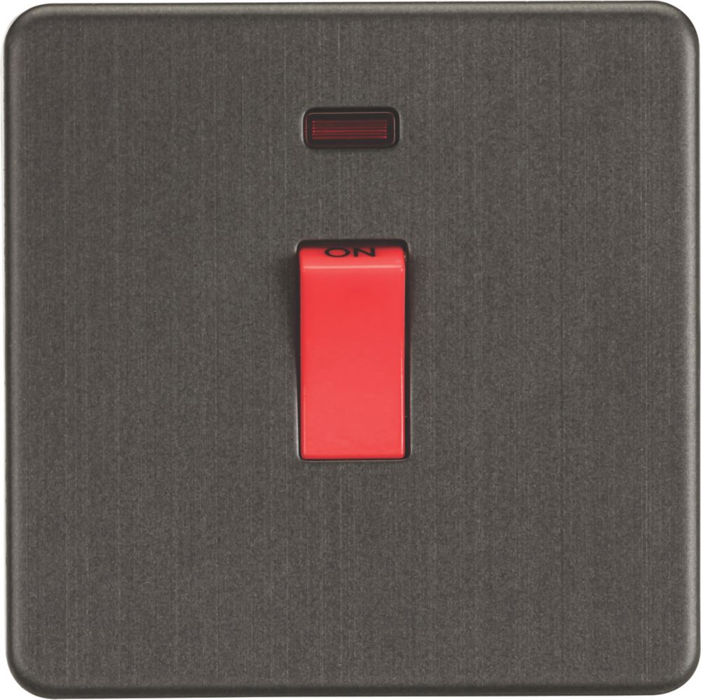 Knightsbridge 45A 1-Gang DP Control Switch Smoked Bronze with LED ...