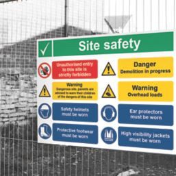 Essentials "Site Safety" Notice Sign 600mm x 800mm - Screwfix