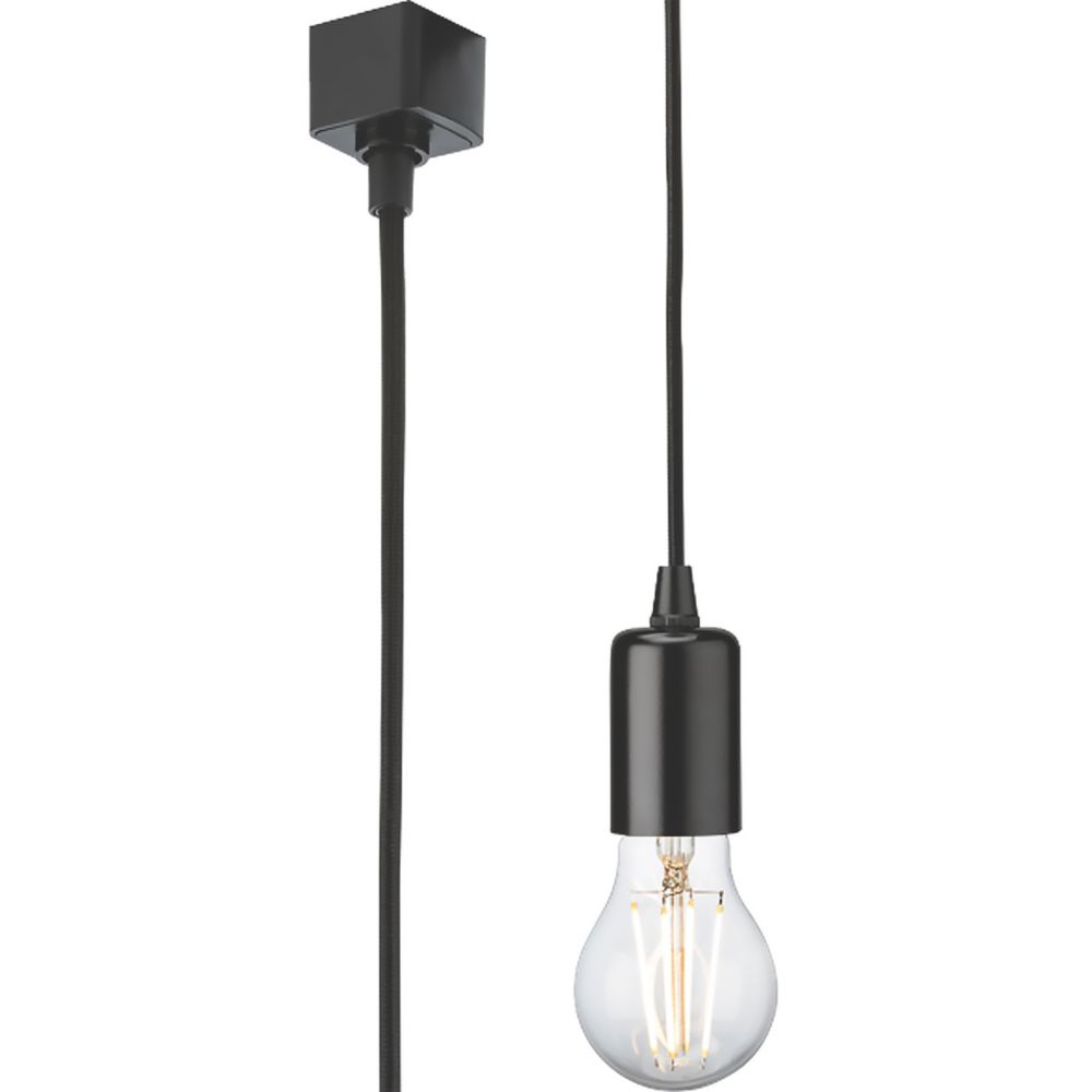 Knightsbridge Contemporary 1-Circuit Pendant for Track Lighting Black ...