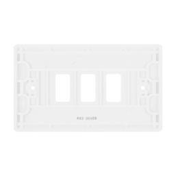 British General Nexus Grid 3-Module Grid Faceplate White - Screwfix