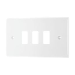 British General Nexus 800 Grid 3-Module Grid Faceplate White - Screwfix
