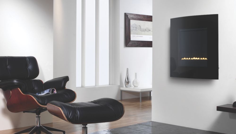 Focal Point Ebony Black Rotary Control Wall-Mounted Gas Flueless Fire ...