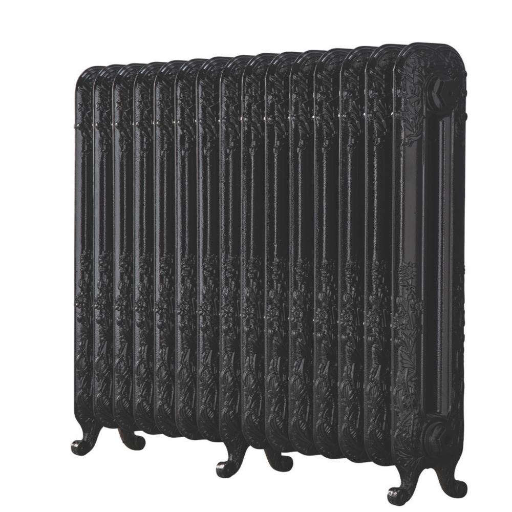 Arroll 794mm x 1009mm 5325BTU Black Cast Iron 2 Column Radiator - Screwfix