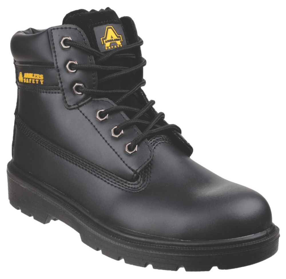 Amblers FS112 Size 10 Black Steel Toe Cap Safety Boots - Screwfix