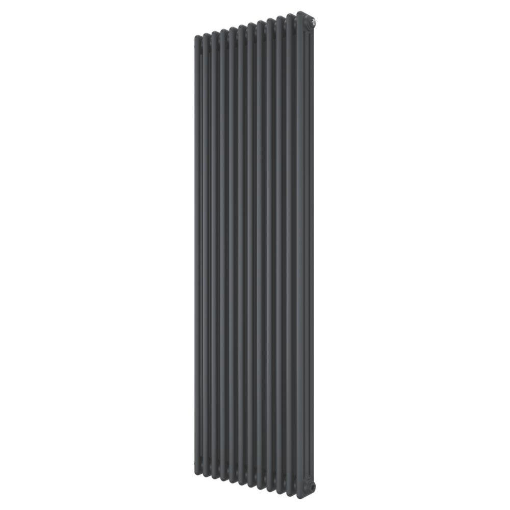 Azur 1800mm x 560mm 6819BTU Anthracite Vertical 3 Column Radiator ...