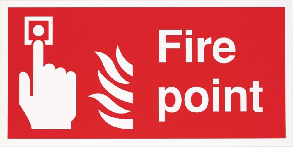 "Fire Point" Sign 200 x 400mm | Safety Signs | Screwfix.com