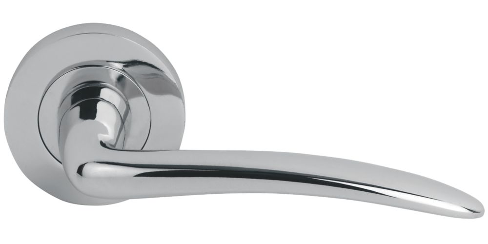 Smith & Locke Dawlish Lever on Rose Door Handles Pair Polished Chrome ...