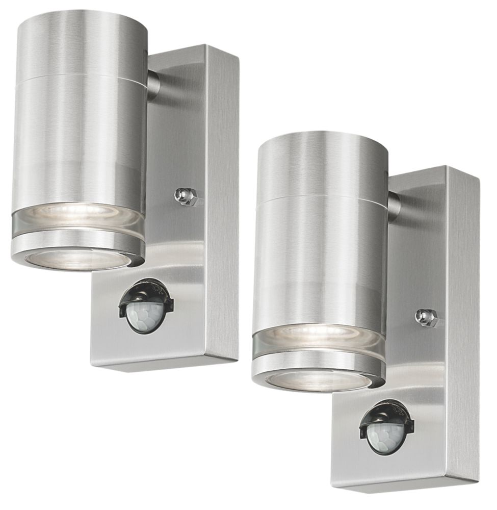 4lite Marinus Outdoor Wall Lights With PIR & Photocell Sensor Stainless ...